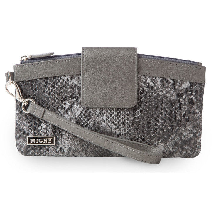 Miche Grey Snake Clutch – MICHE